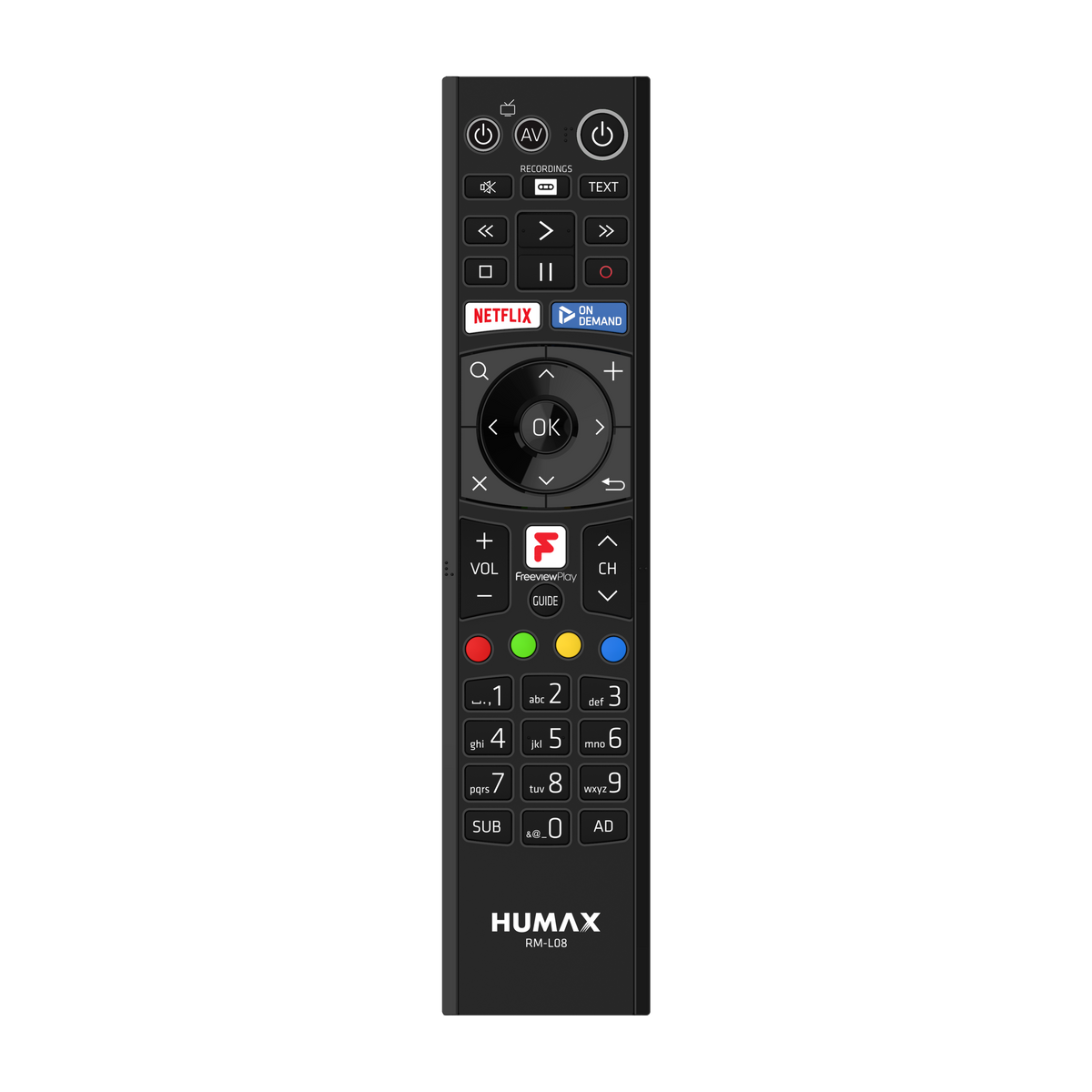 Humax RM-L08 Freeview Play Remote (FVP-4000T/5000T)